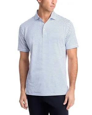 Peter Millar Dunnes Performance Polo Shirt - White/windsor Blue