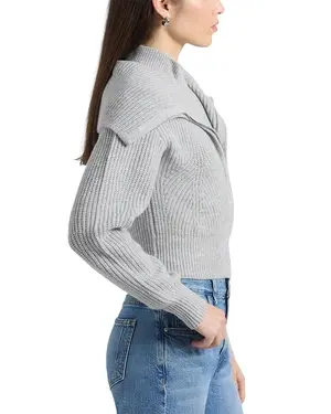 Derek Lam 10 Crosby Jayne Wool Zip Front Layered Sweater - Grey