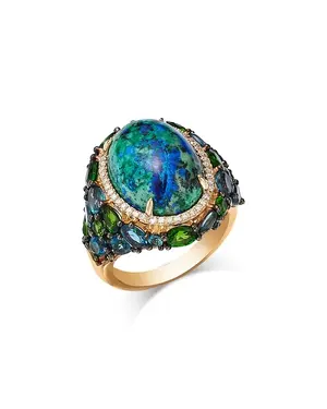 Bloomingdale'S 14k Yellow Multi Gemstone And Diamond Statement Ring - Gold