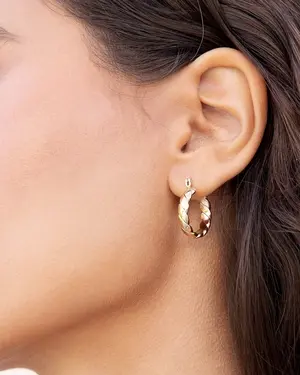 Ettika Textured Mini Hoop Earrings