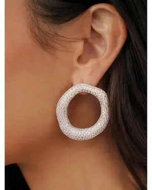 Ettika Pave Open Circle Drop Earrings