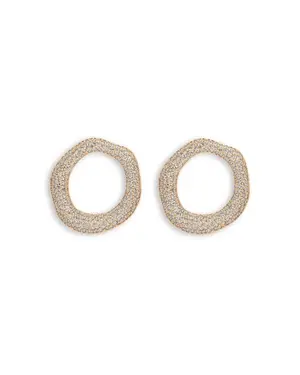 Ettika Pave Open Circle Drop Earrings