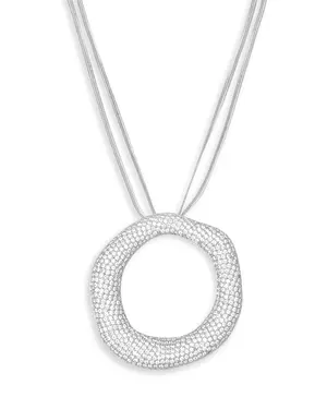 Ettika Pave Open Circle Pendant Necklace