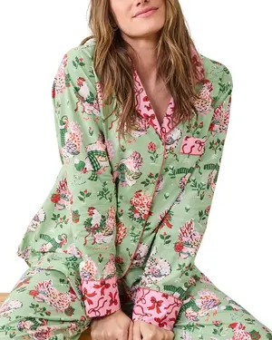 PRINTFRESH Print Fresh Holiday Hens Long Pajama Set