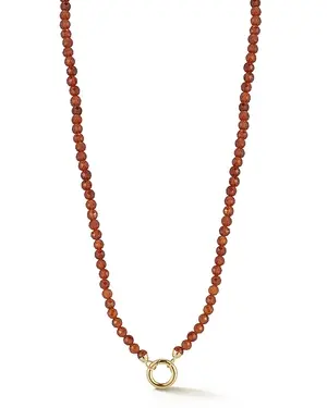 MOON & MEADOW 14k Yellow Gold Garnet Bead Collar Necklace
