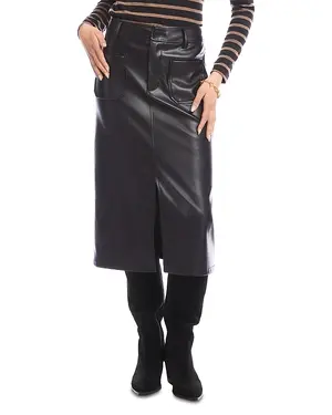 Karen Kane Faux Leather Midi Skirt