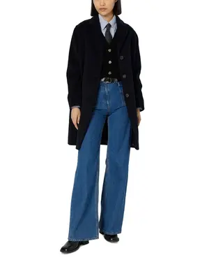 Gerard Darel Minaelle Wool Coat - Navy