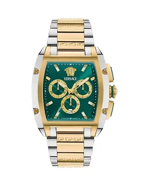 Versace Chronograph Watch 42mm X 50mm - Green/two Tone