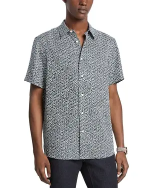 Michael Kors Classic Linen Vine Print Button Down