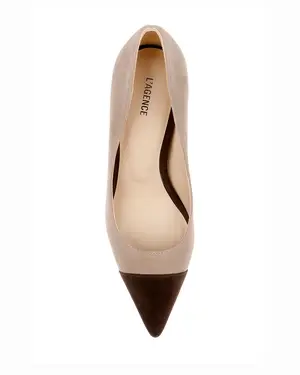 L'Agence Kendelle Pointed Pumps - Mushroom Suede