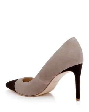 L'Agence Kendelle Pointed Pumps - Mushroom Suede