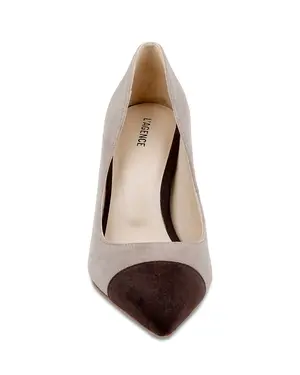L'Agence Kendelle Pointed Pumps - Mushroom Suede