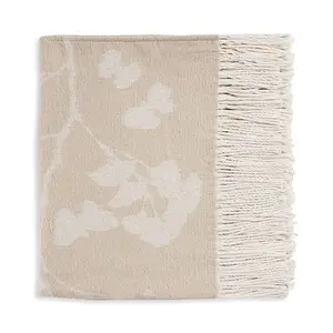 Michael Aram Butterfly Ginkgo Throw Blanket, 60 X 70 - Stone And White