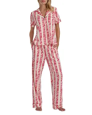 Splendid Short Sleeve Pajama Set - Filtered Heart Stripe