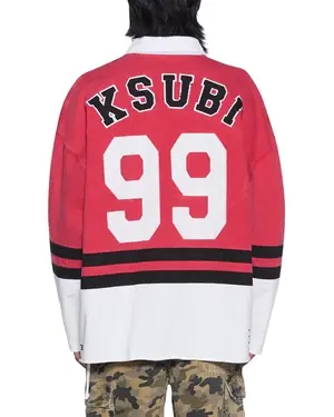 Ksubi Duke Oversized Jersey Varsity Long Sleeve Tee