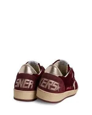 GOLDEN GOOSE Ballstar Velvet Sneakers - Ruby