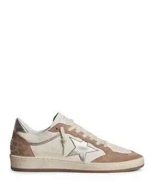 GOLDEN GOOSE Ballstar Leather Sneakers - White/powder