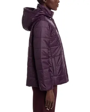 Eileen Fisher Padded Jacket With Removable Hood