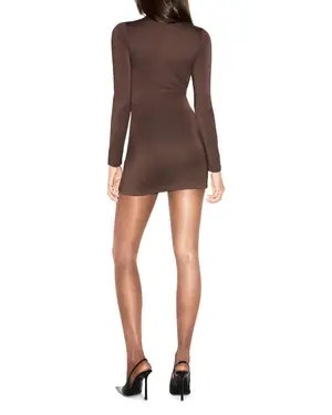 SKIMS Smooth Layers Plunge Mini Dress - Espresso