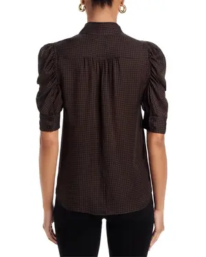 FRAME The Silk Houndstooth Gillian Top