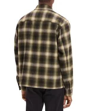 Theory Plaid Button Down Overshirt - Tarmac Multi