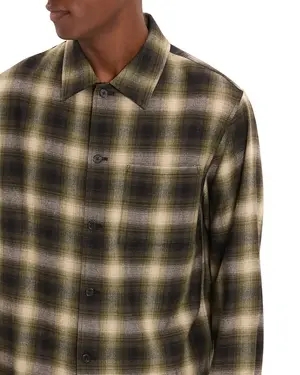 Theory Plaid Button Down Overshirt - Tarmac Multi