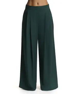 Naked Wardrobe Suiting Pleated Wide-leg Pant - Deep Teal