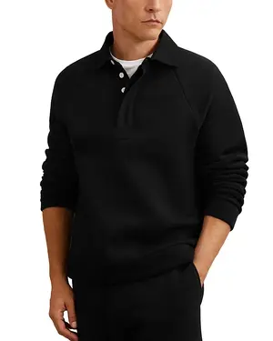REISS Costello Jersey Fleeceback Polo Shirt