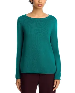 Eileen Fisher Bateau Neck Sweater - Rainforest
