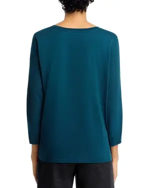 Eileen Fisher Cotton Round Neck Easy Top - Alpine