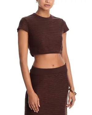 Simkhai Lidie Cropped Top Chocolate