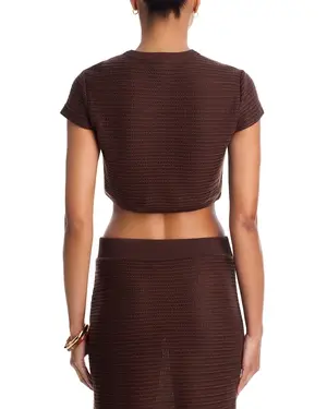 Simkhai Lidie Cropped Top - Chocolate
