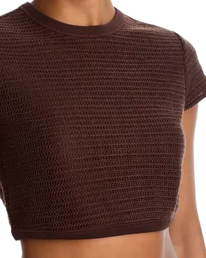 Simkhai Lidie Cropped Top - Chocolate