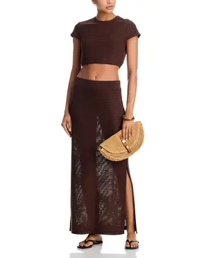 Simkhai Lidie Cropped Top - Chocolate