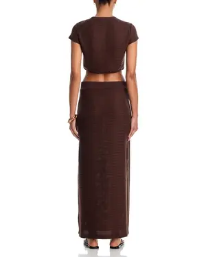 Simkhai Lidie Cropped Top - Chocolate