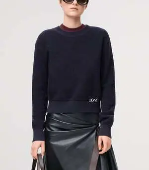 Loewe Wool-blend Embroidered Sweater - Navy