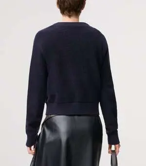 Loewe Wool-blend Embroidered Sweater - Navy