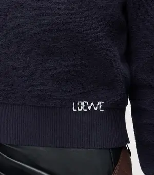 Loewe Wool-blend Embroidered Sweater - Navy