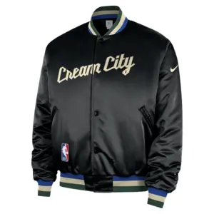 Nike Milwaukee Bucks City Edition Nba Premium Jacket - Black