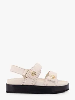 Tory Burch Kira Low Leather Sandals - Beige