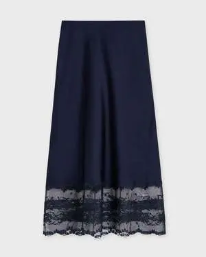 BY MALENE BIRGER Blake Maxi Skirt With Lace Trim - Night