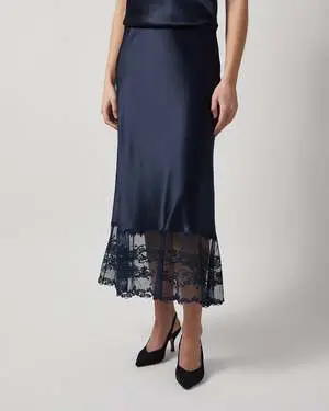 BY MALENE BIRGER Blake Maxi Skirt With Lace Trim - Night