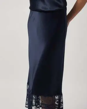 BY MALENE BIRGER Blake Maxi Skirt With Lace Trim - Night