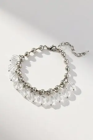 Anthropologie Stone Bracelet - Silver & Clear