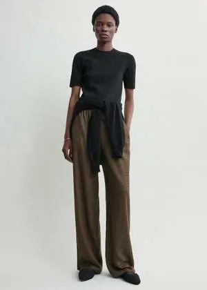 TOTEME Monogram Flannel Pajama Bottoms - Brown