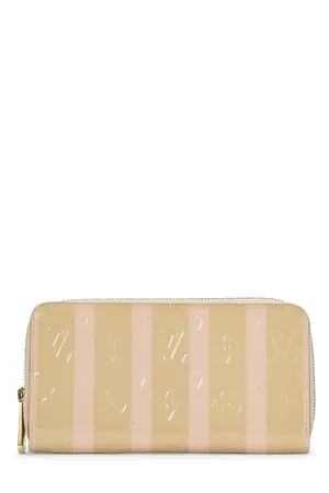 LOUIS VUITTON Rayures Monogram Vernis Zippy - Beige