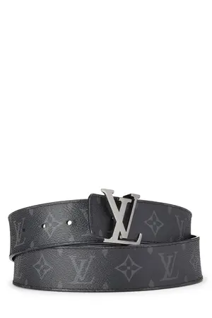 LOUIS VUITTON Monogram Eclipse Ceinture Initiales 100 - Black