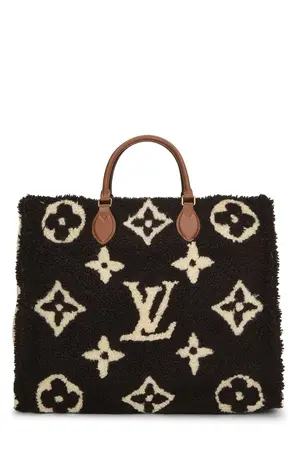 LOUIS VUITTON Shearling Teddy Monogram On The Go - Brown