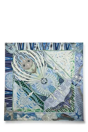Hermès Multicolor 'kawa Ora' Scarf 140 - Blue
