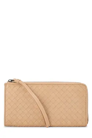 Bottega Veneta Intrecciato Zip Around Wallet - Beige